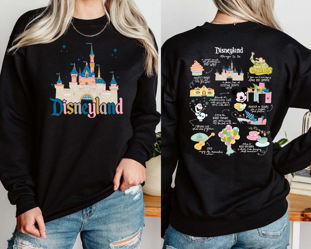 Disneyland Things to Do Back and Front Vacation Sweatshirt, Disneyland ...