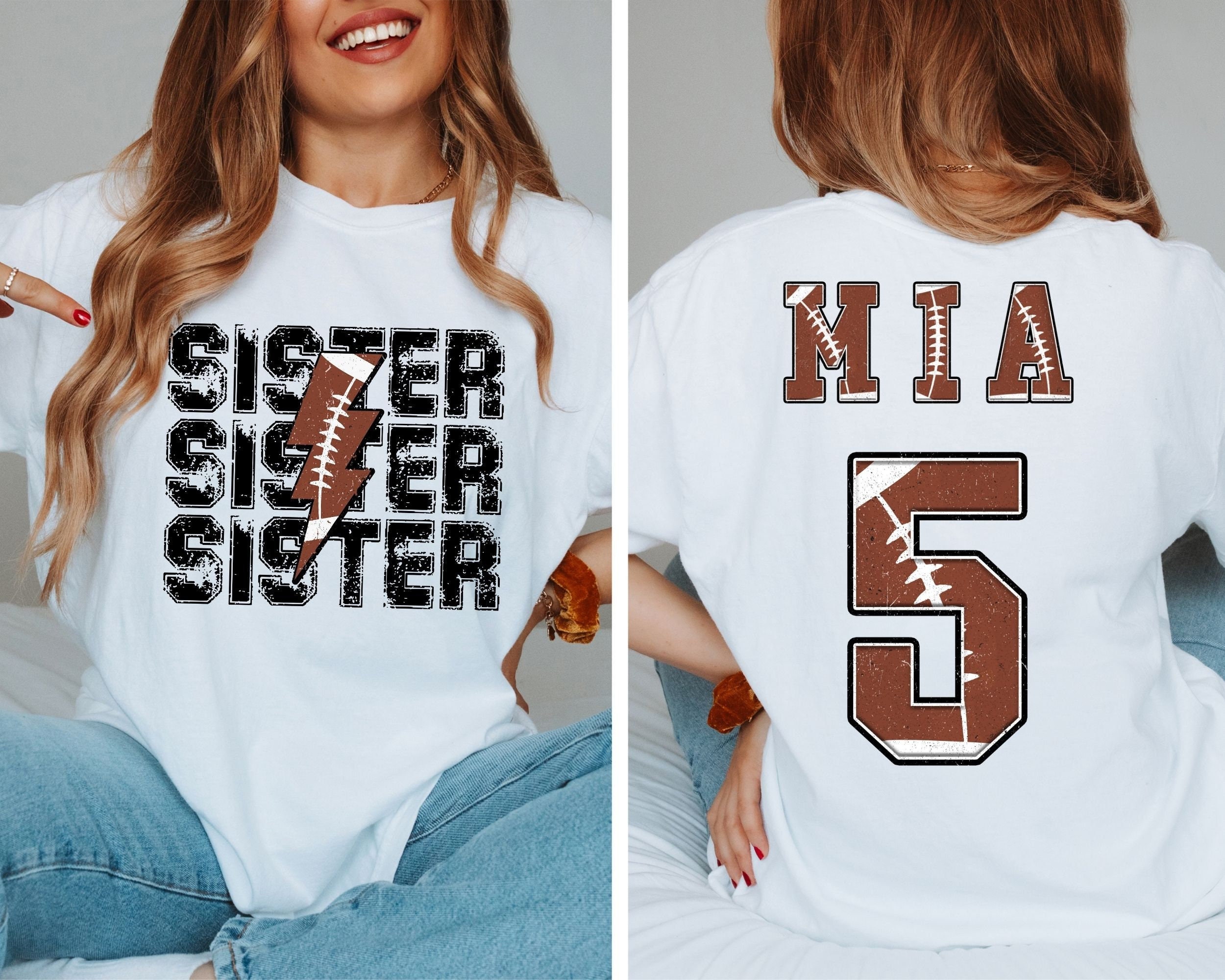 Custom Football Sister Shirt, Football Sister Shirt, Football Shirt ...