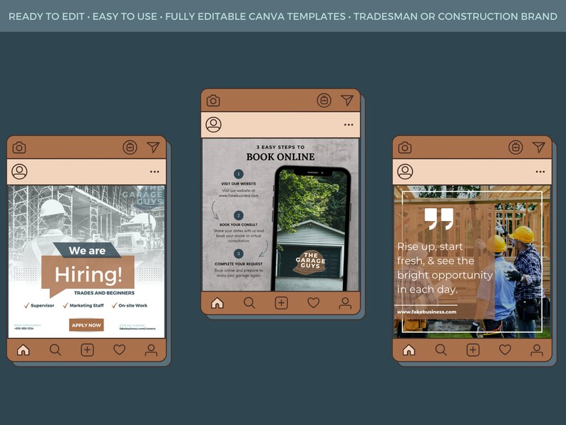 Tradesman Social Post Templates and Brand Guideline Kit | Ready to Use ...
