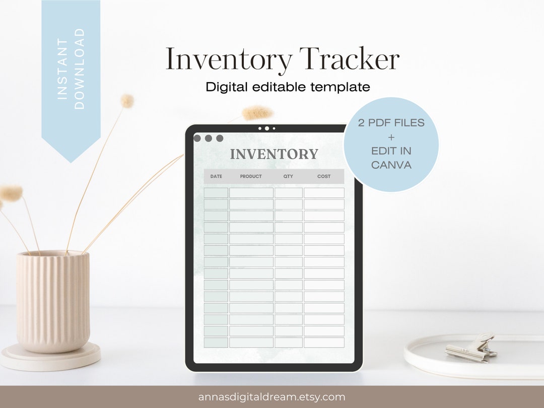 Editable Digital Printable Inventory Template Custom Stock - Etsy