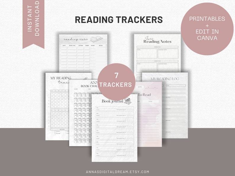Printable Editable Reading Trackers: Reading Tracker, Books to Read ...