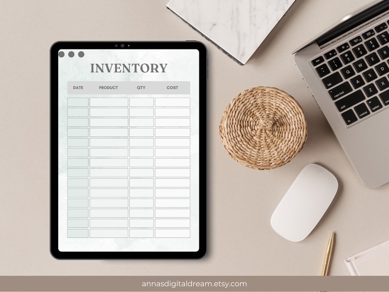 Editable Digital Printable Inventory Template Custom Stock - Etsy