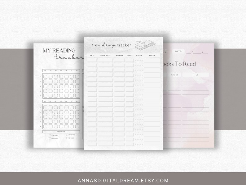 Printable Editable Reading Trackers: Reading Tracker Books to - Etsy