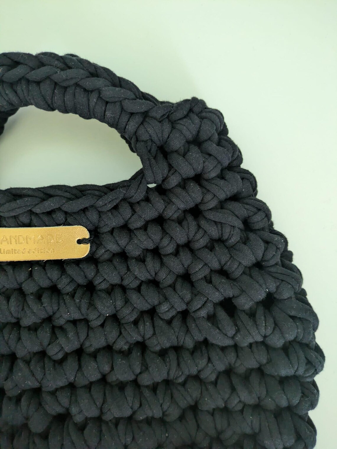 Mini Chunky Handmade Crochet Handbag Made From T-shirt Yarn. Summer ...