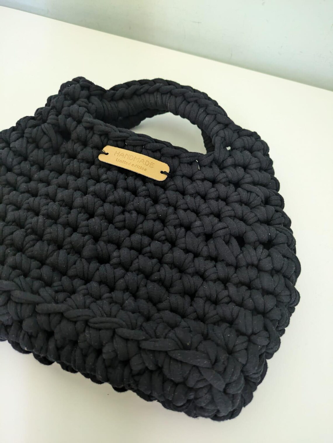 Mini Chunky Handmade Crochet Handbag Made From T-shirt Yarn. Summer ...