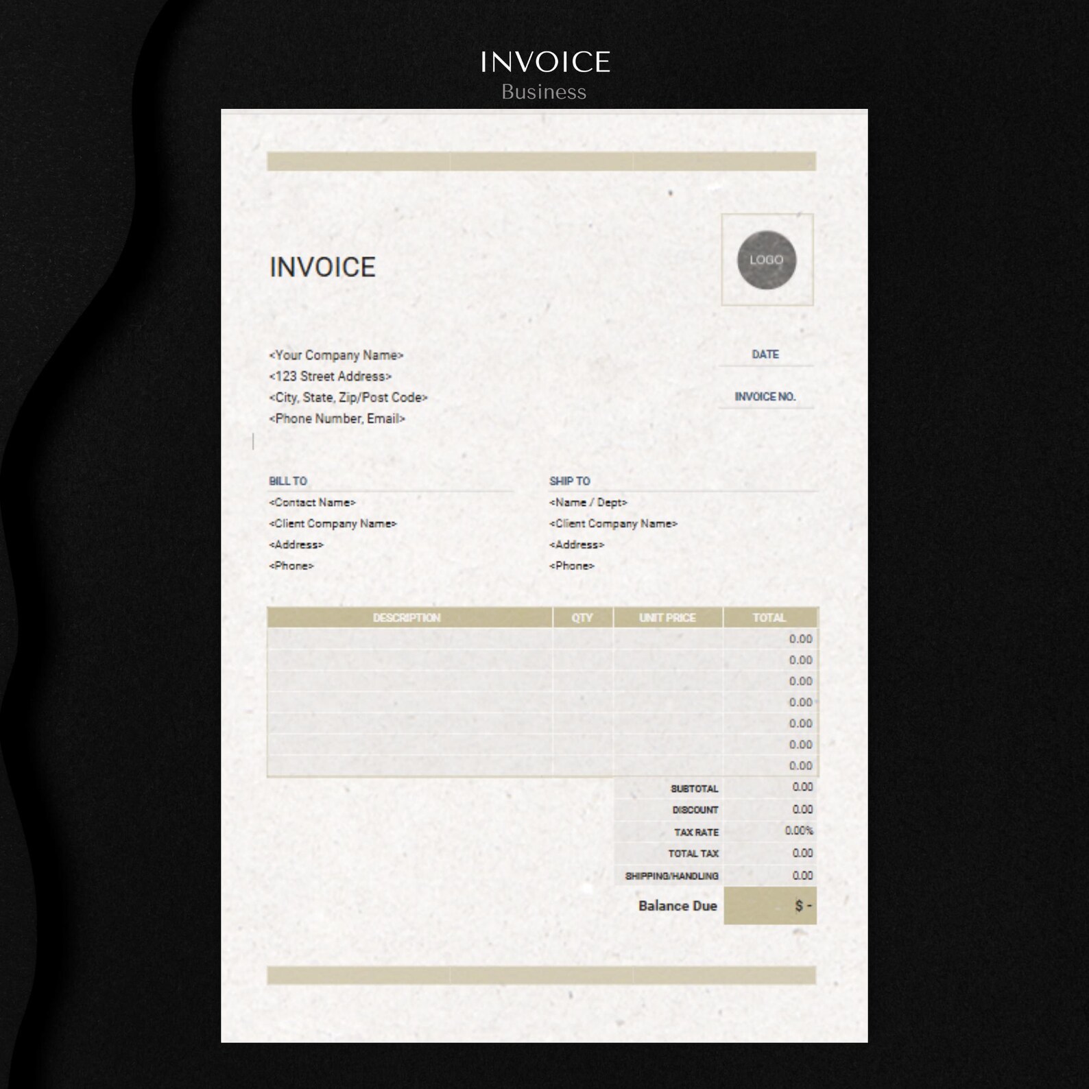UK Word Invoice Template, Professional Invoice Template, Minimalist ...