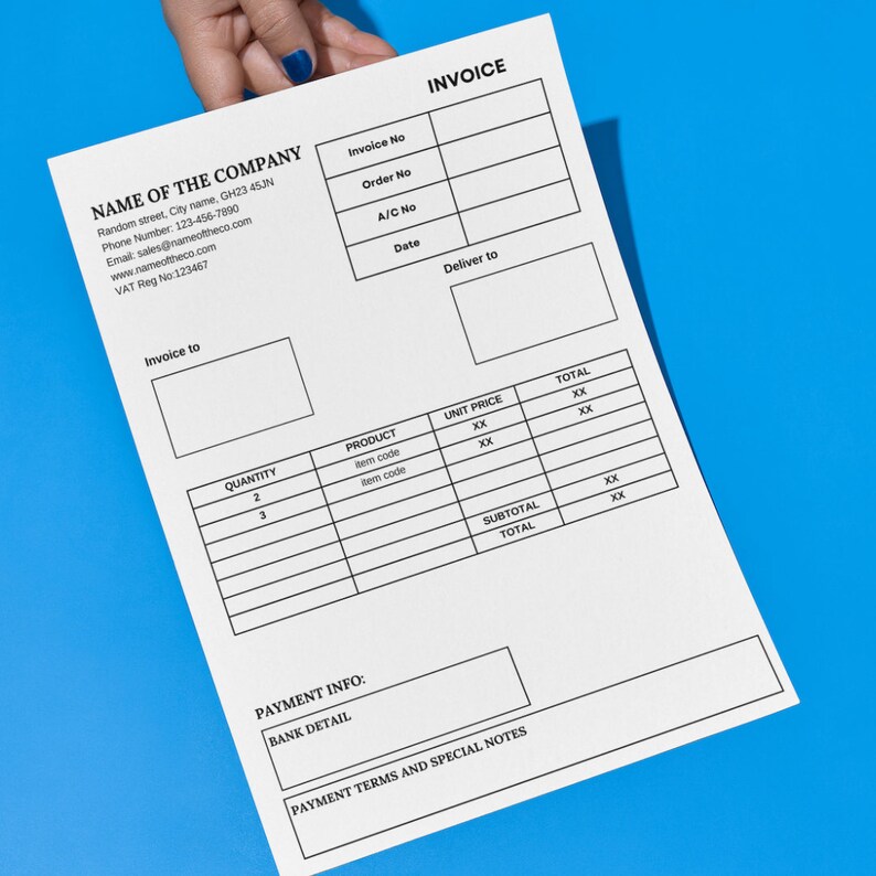 Invoice Template Minimalist Business Invoice Small Business - Etsy