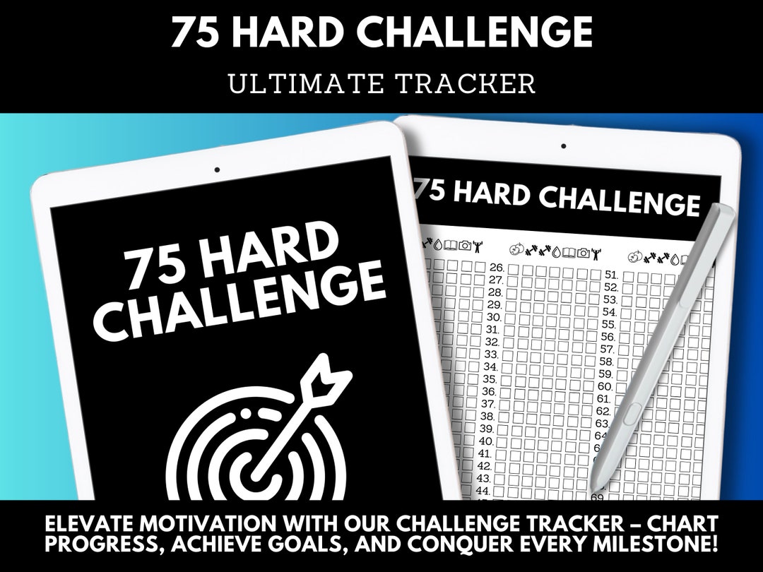 75 Hard Challenge Tracker Motivational Goal Planner Fitness - Etsy