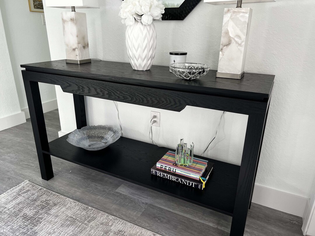 Black Entryway Table Oak Hardwood - Etsy