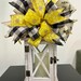 Summer Fall Bee and Hive Farmhouse Wired Bow With Black Check Ribbon - Etsy