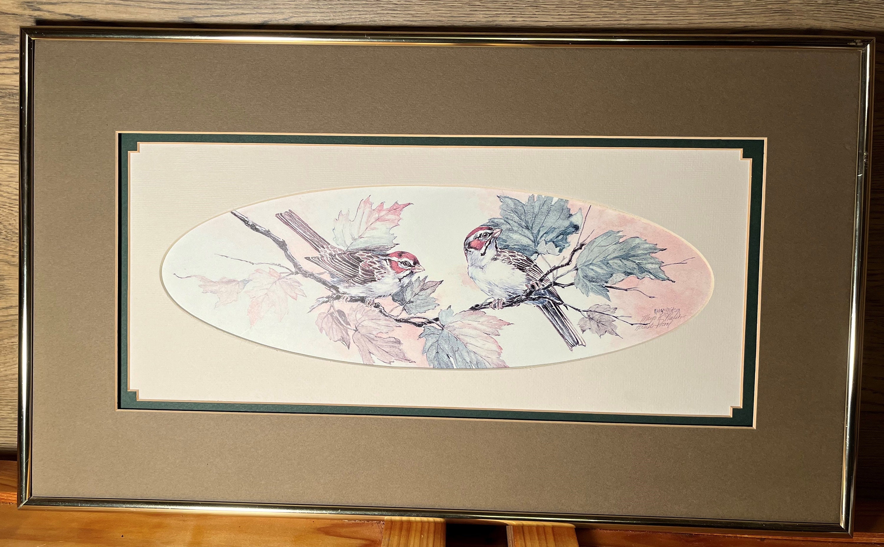 Signed Artists Proof Margo Nielson Paired in Song York Sparrows Circa ...