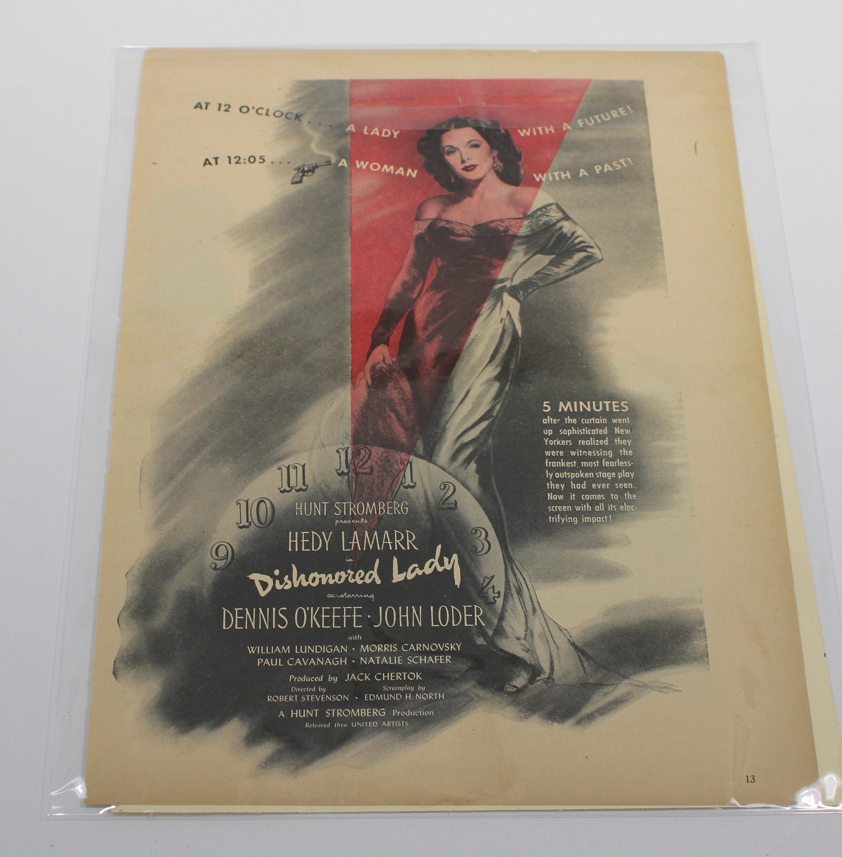 Dishonored Lady Film Full Page Ad - Modern Screen Magazine 1947 - Hedy ...