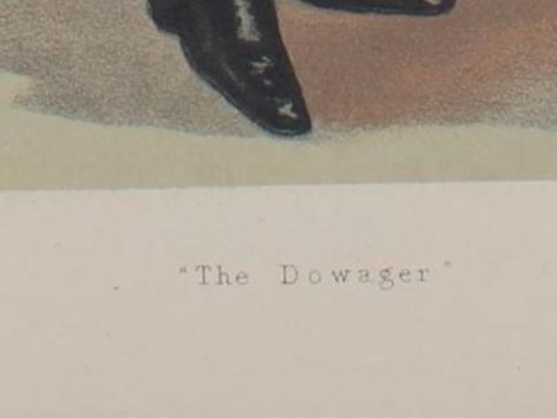 Antique Vanity Fair Caricature Print - "the Dowager" - Rt Hon Claud ...