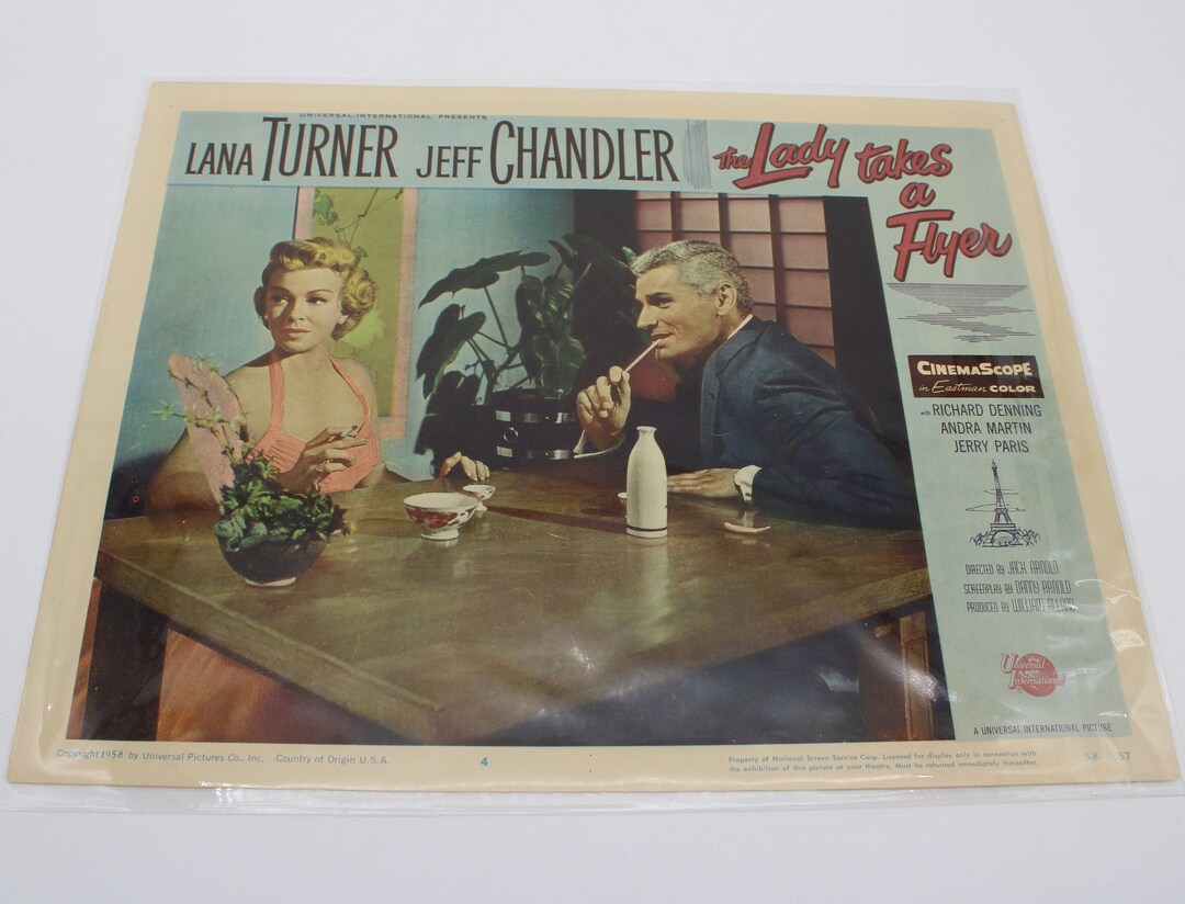 The Lady Takes a Flyer 1958 Lobby Card, Lana Turner & Jeff Chandler - Etsy
