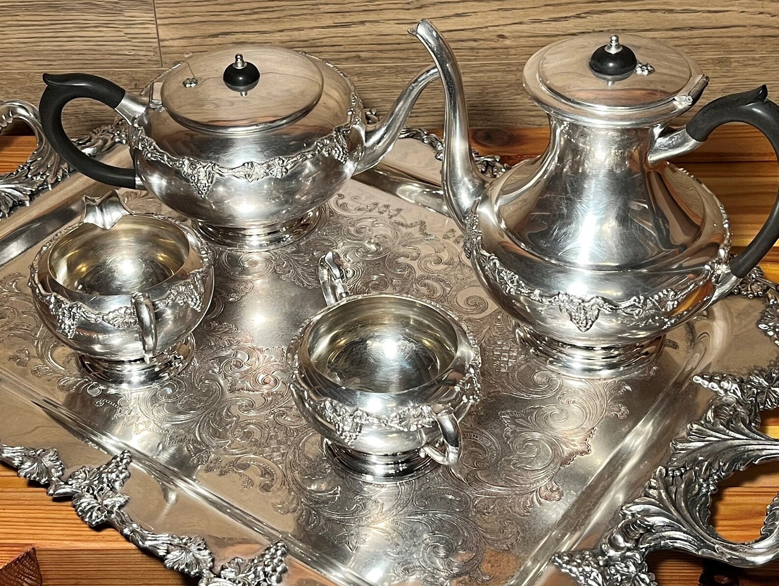 EP Cooper, BM Mounts Victorian Plate No. Grape Style 5 Piece Tea ...