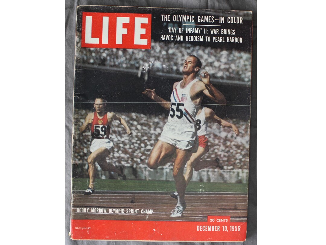 1956 LIFE Magazine, Olympic Games Cover, Bobby Morrow - Etsy