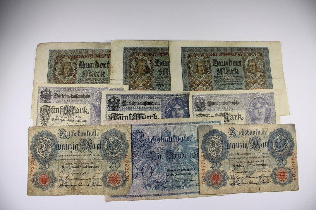 2) GRP of 9 - 1908-1920 - German Empire and Weimar Republic Banknotes ...