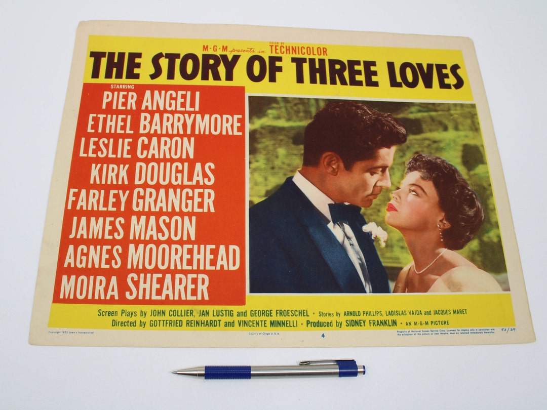 The Story of Three Loves Lobby Card 11" X 14" - 1953 Leslie Caron Kirk Douglas James Mason Ethyl ...