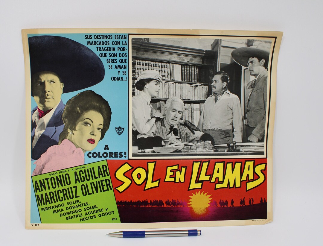 1960's ? Sol En Llamas Original Lobby Card 11 X 14 Antonio Aguilar ...