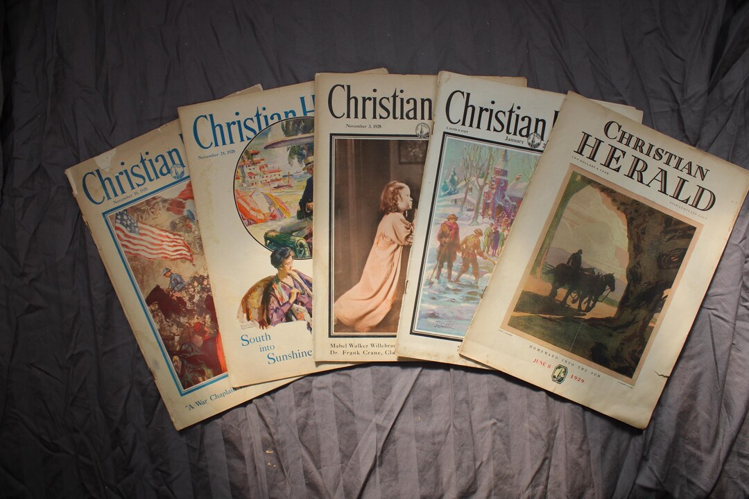 Five Christian Herald Magazines From 1928 and 1929 10 1/4 X 14 - Etsy