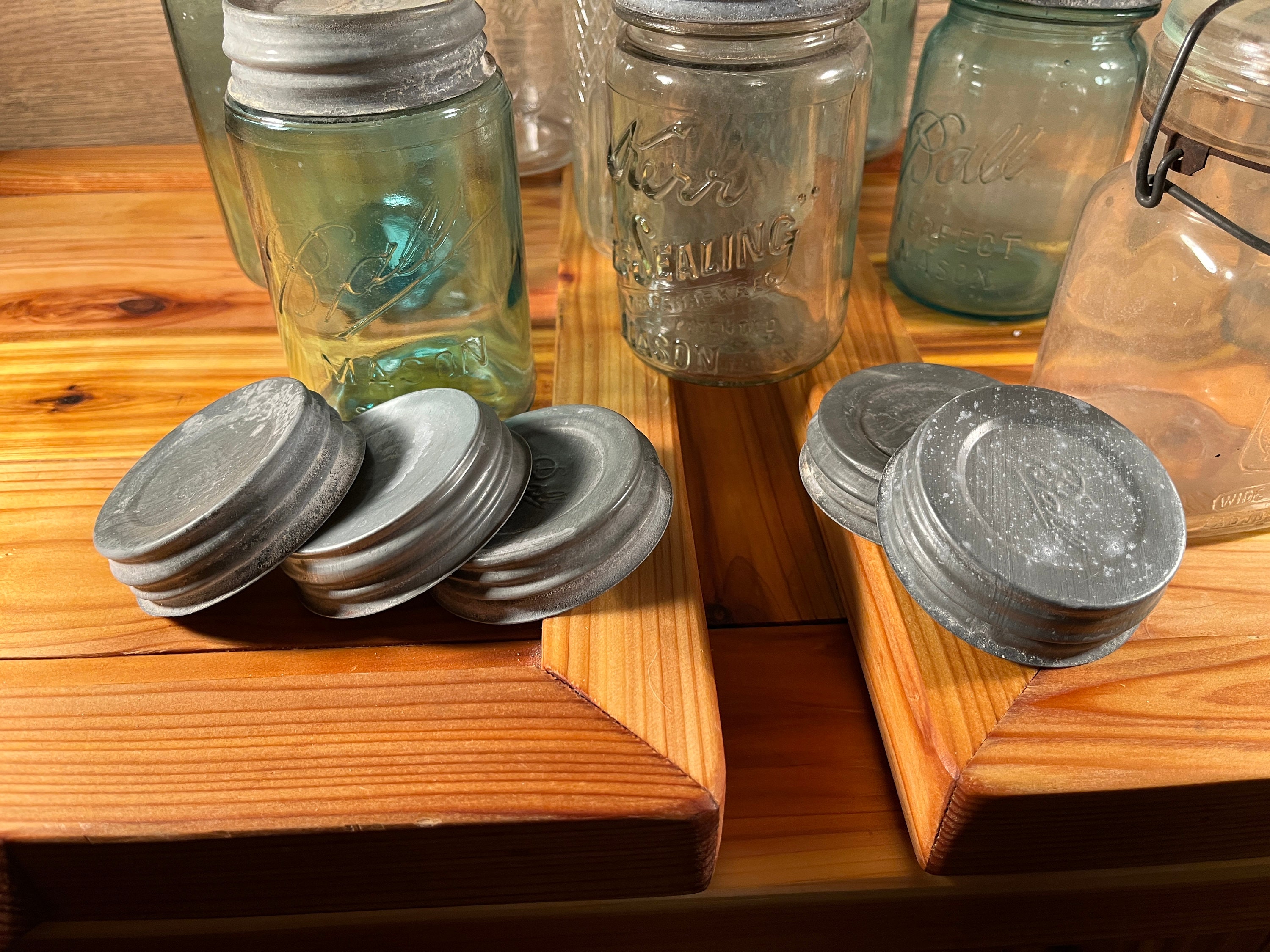 Vintage Zink Lids and Canning Jars Ball and Kerr and Queen and Chef - Etsy