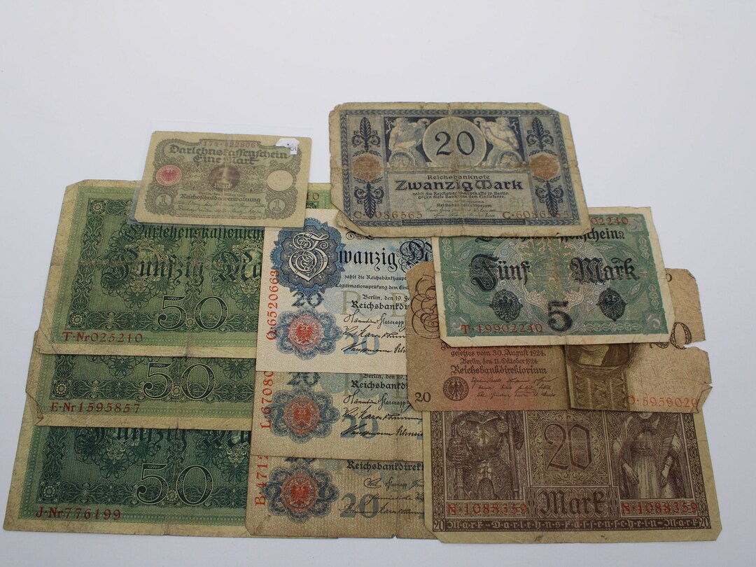 GRP of 11 1914 to 1924 German Empire and Weimar Republic Banknotes - Etsy