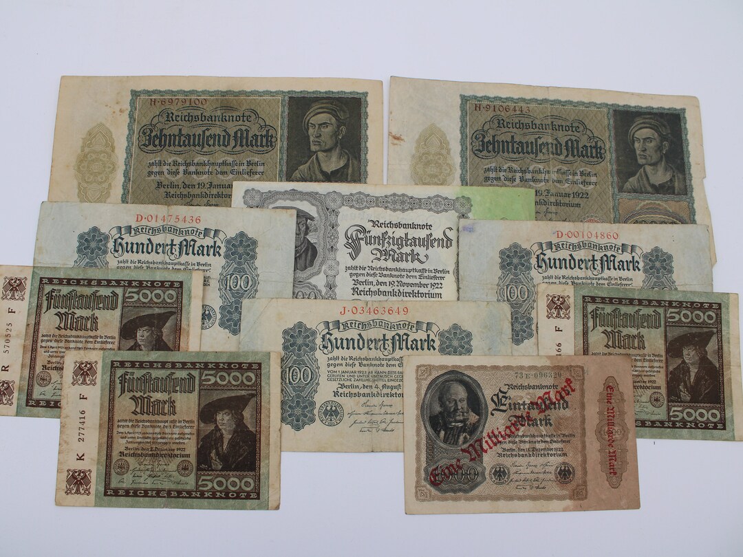 Group of 11 - Pre 1918 German Empire Banknotes - 1910 to 1917 Pre WWI ...