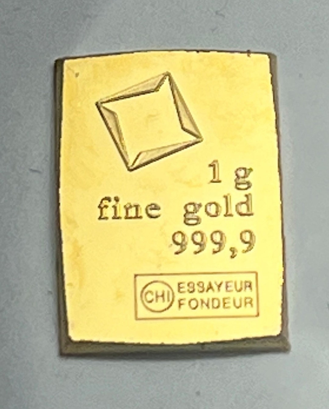 1 Gram 999,9 Fine Gold Bar - Valcambi - Essayeur Fondeur (assayed and ...