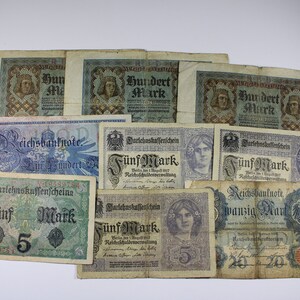 2 GRP of 9 1908-1920 German Empire and Weimar Republic Banknotes - Etsy