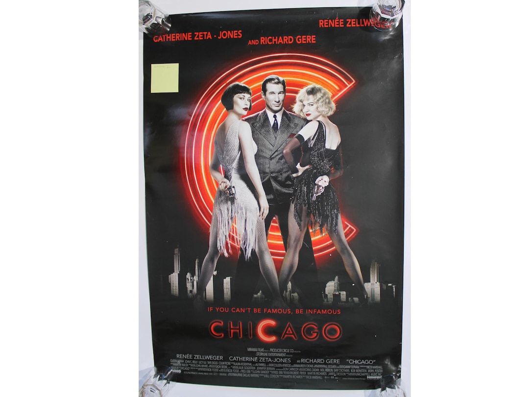 Chicago Movie Poster Original 27x40 D/S Rolled Richard Gere Rene ...