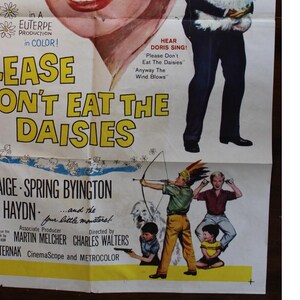 Please Don't Eat the Daisies Movie Poster 1960 Doris Day David Niven 27 ...