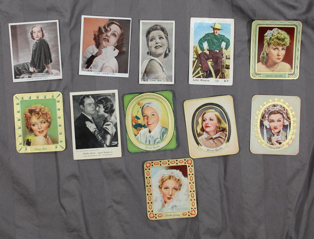 10 German Tobacco Cards Clara Bow, Greta Garbo, John Wayne Joan ...