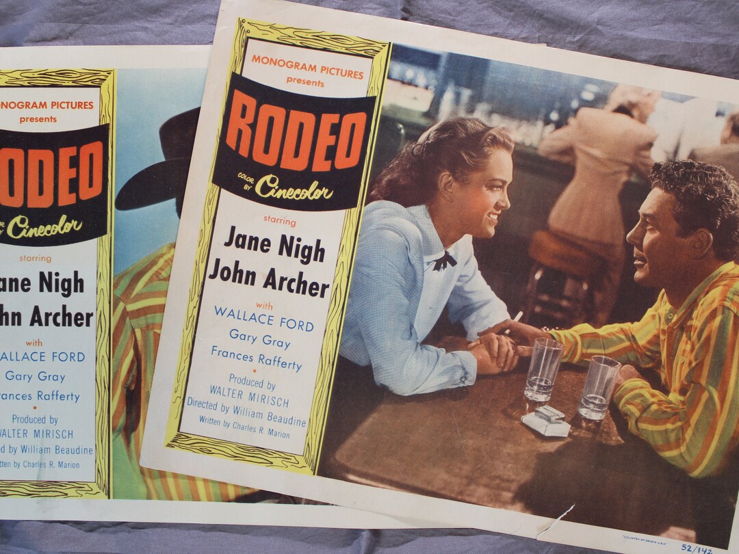 Two Rodeo Movie Lobby Cards 1952 14 X 11 Jane Nigh John Archer - Etsy