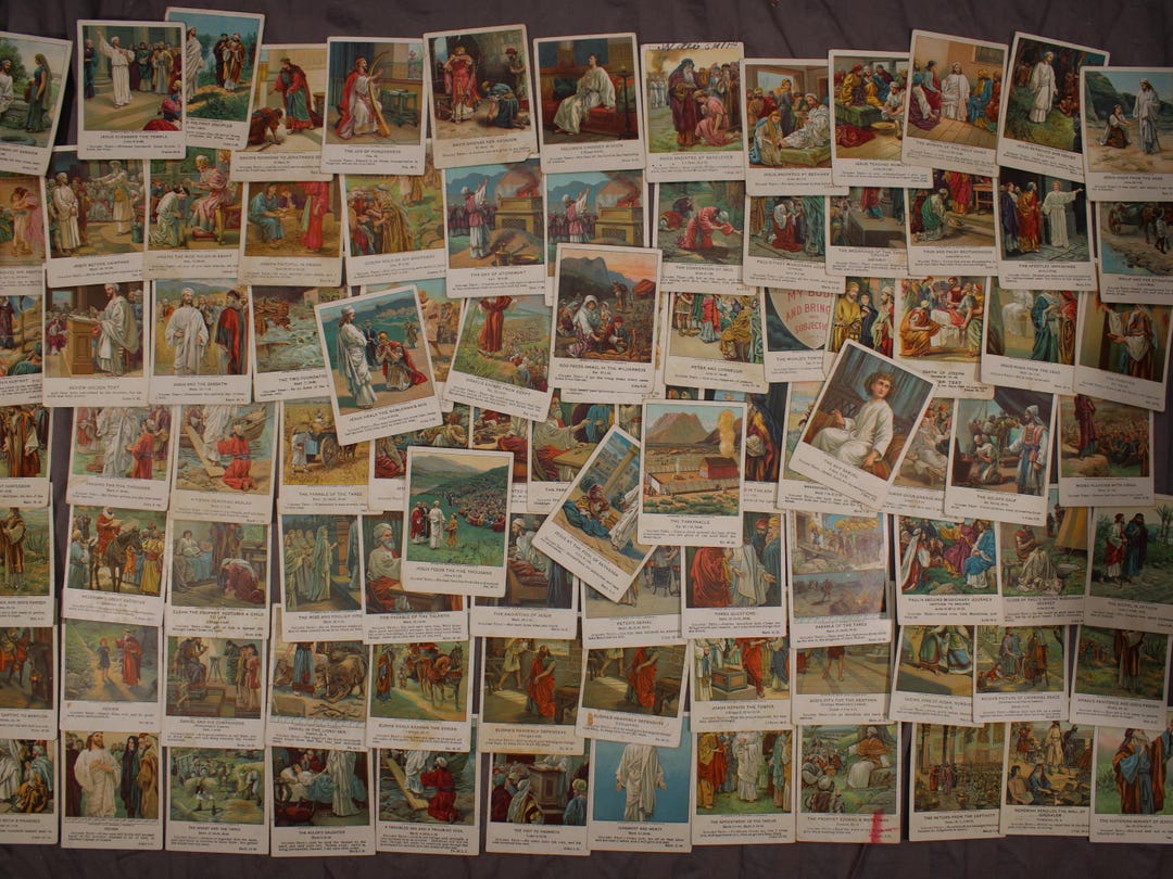 Vintage David C. Cook Little Bible Lesson Pictures Cards - Large ...