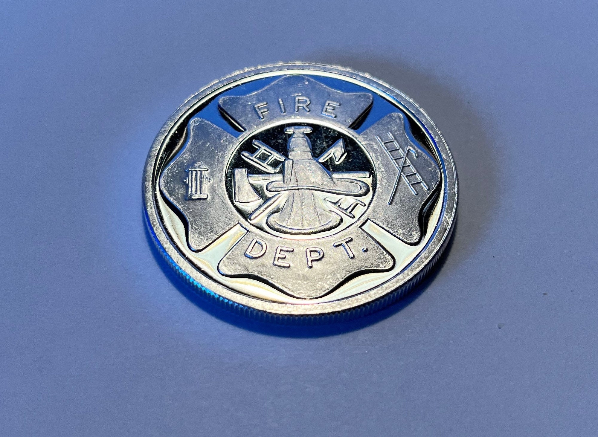 One Silver Coin 1 Oz .999 Silver Bullion Round Fire Fighter, US Army ...