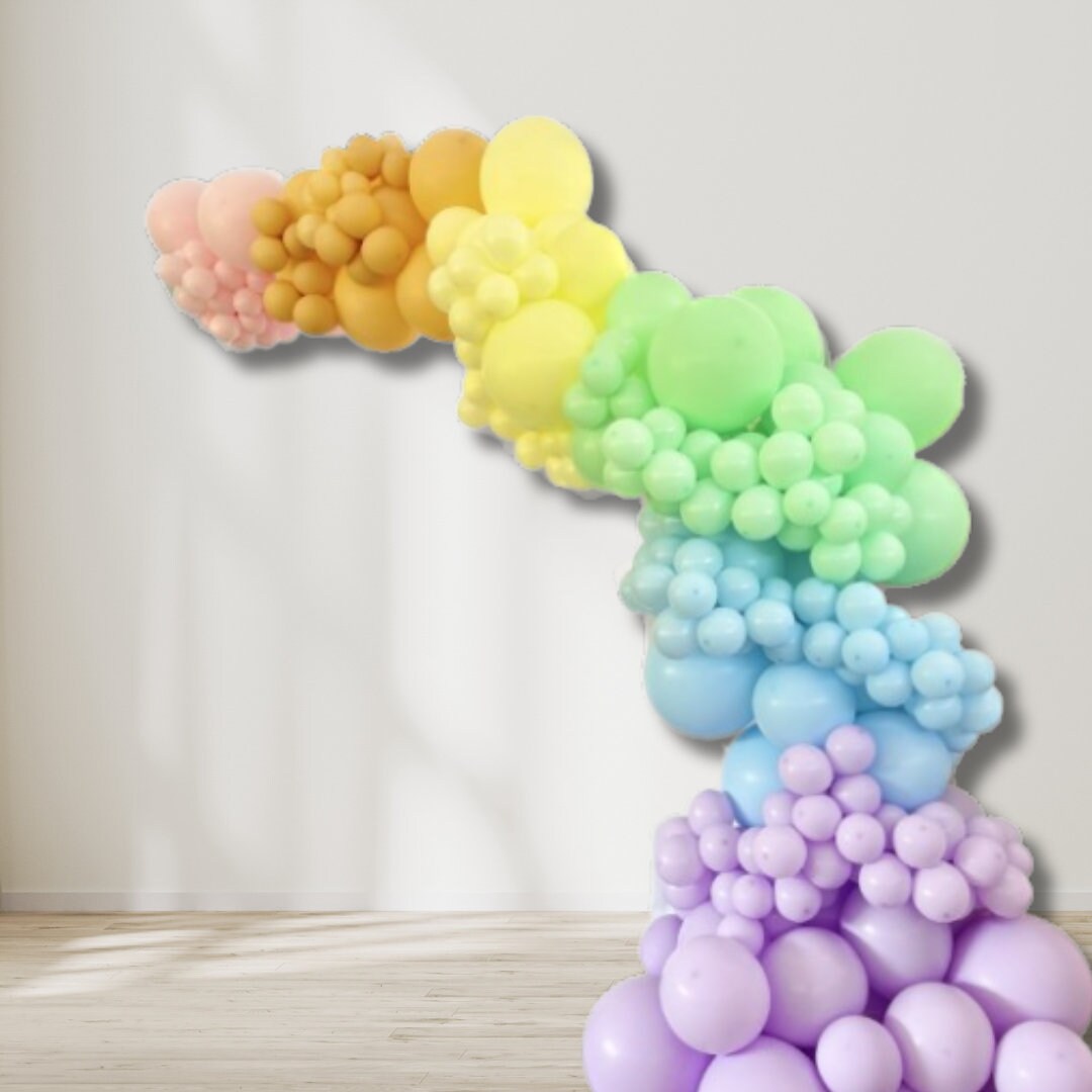 Pastel Rainbow Balloon Arch | Baby Shower Balloon Arch | Back to School ...