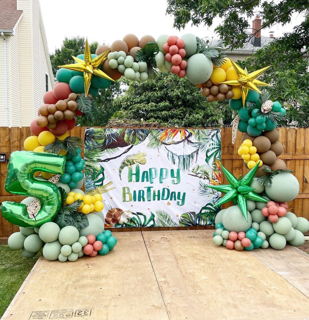 Reptile Party Arch Kit | Jungle Balloon Arch | Dino Balloon Garland ...