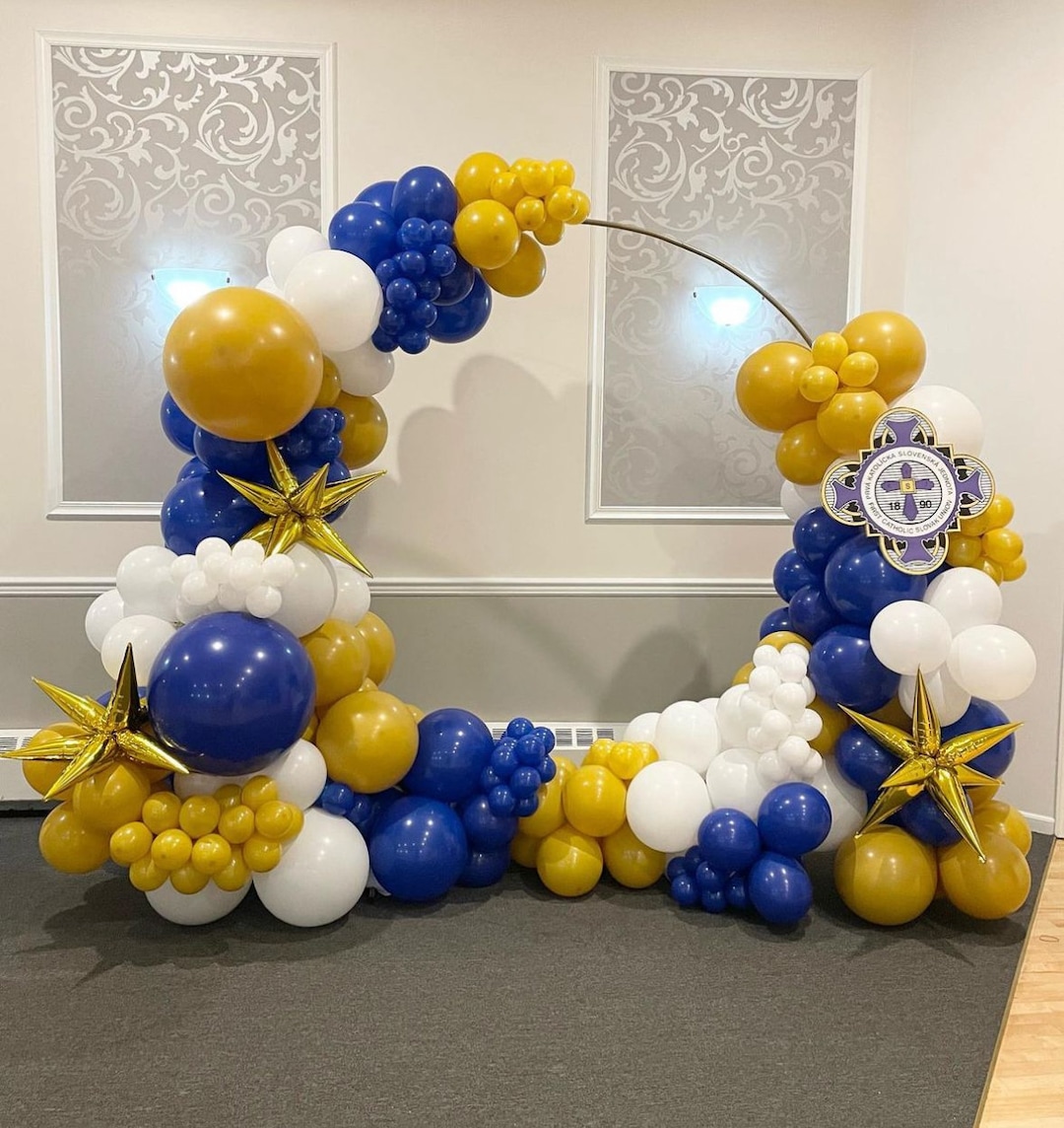Blue and Yellow Arch Kit | Balloon Arch | Navy and Mustard Balloon ...