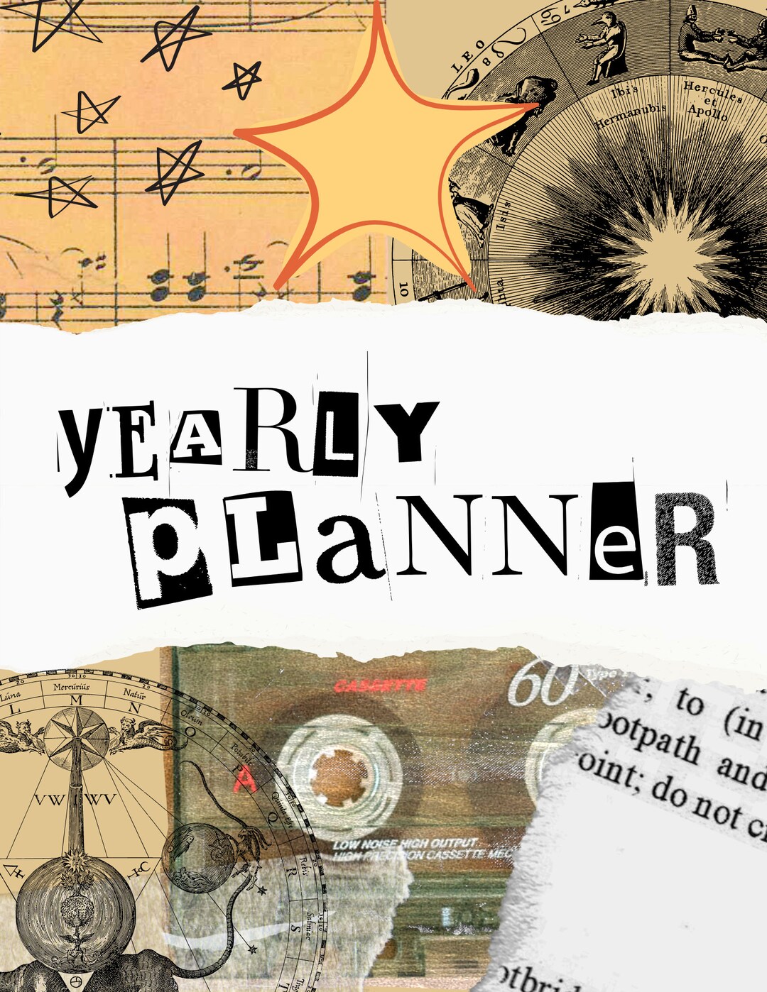 Grunge Yearly Planner Canva Template - Etsy
