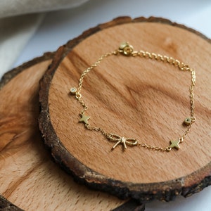 Mini Diamond Charm Bracelet, Delicate Gold Bracelet, Zircon Simple ...