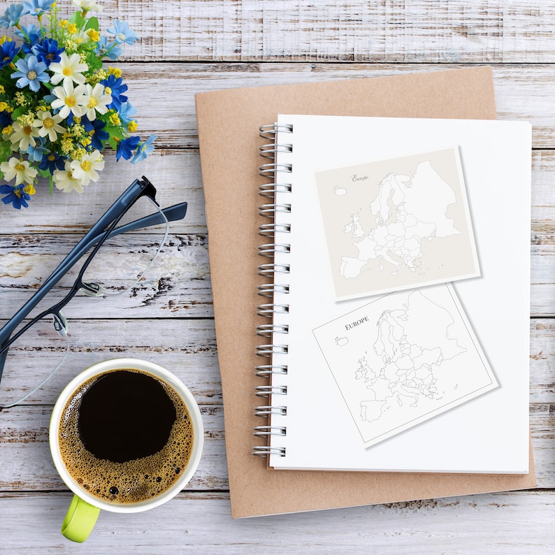Europe Map Sticker, Colour-in Europe Map Sticker, Europe Map Tracker ...