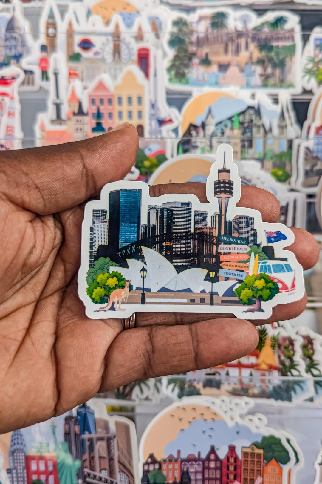 Sydney Sticker, Illustrated Sydney Landmarks Sticker, Australia Travel ...
