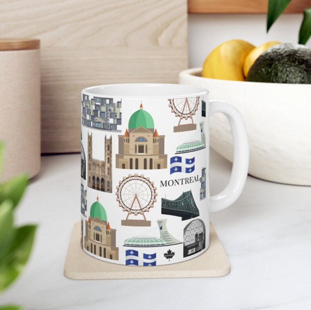 Montreal Coffee Mug, Illustrated Montreal Mug, Montreal Quebec Souvenir ...