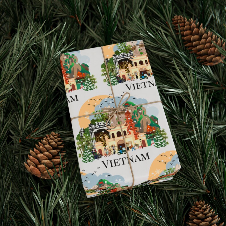 Vietnam Wrapping Paper, Travel Gift Wrap, Vietnam Christmas Wrapping ...