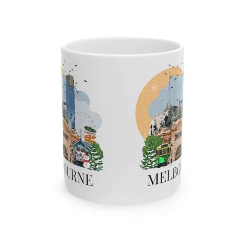 Melbourne Coffee Mug, Melbourne Australia Mug, Colourful Melbourne Mug ...