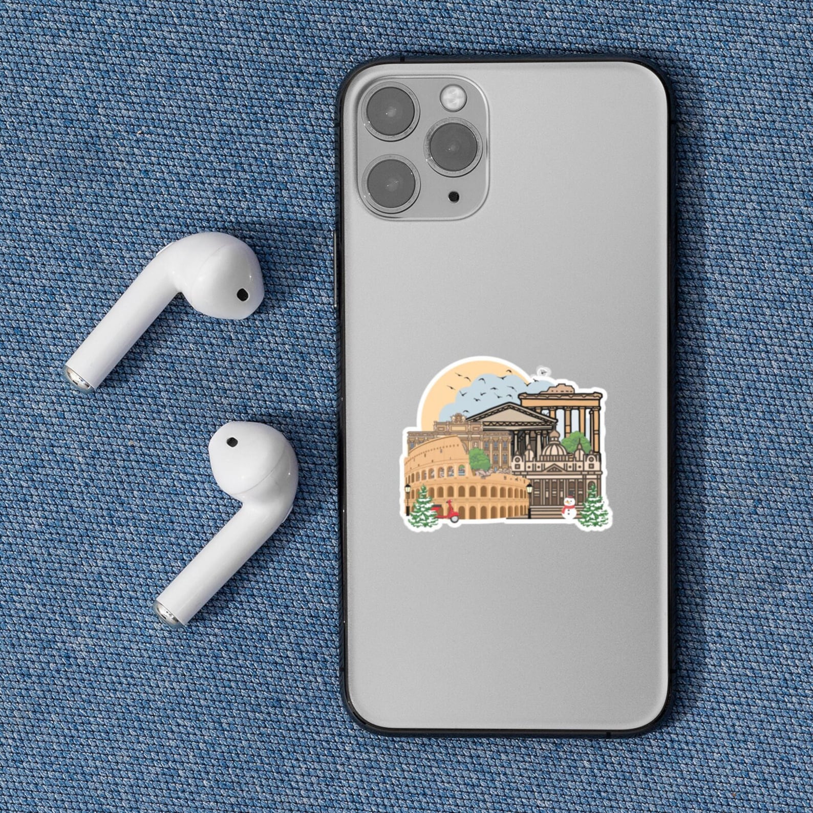 Rome Sticker, Illustrated Rome Landmarks Sticker, Europe Travel ...