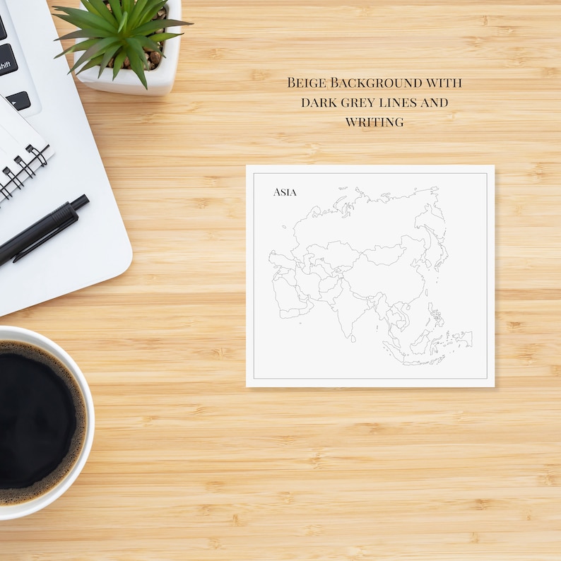 Asia Map Sticker, Colour in Asia Map Sticker, Asia Map Tracker Sticker ...