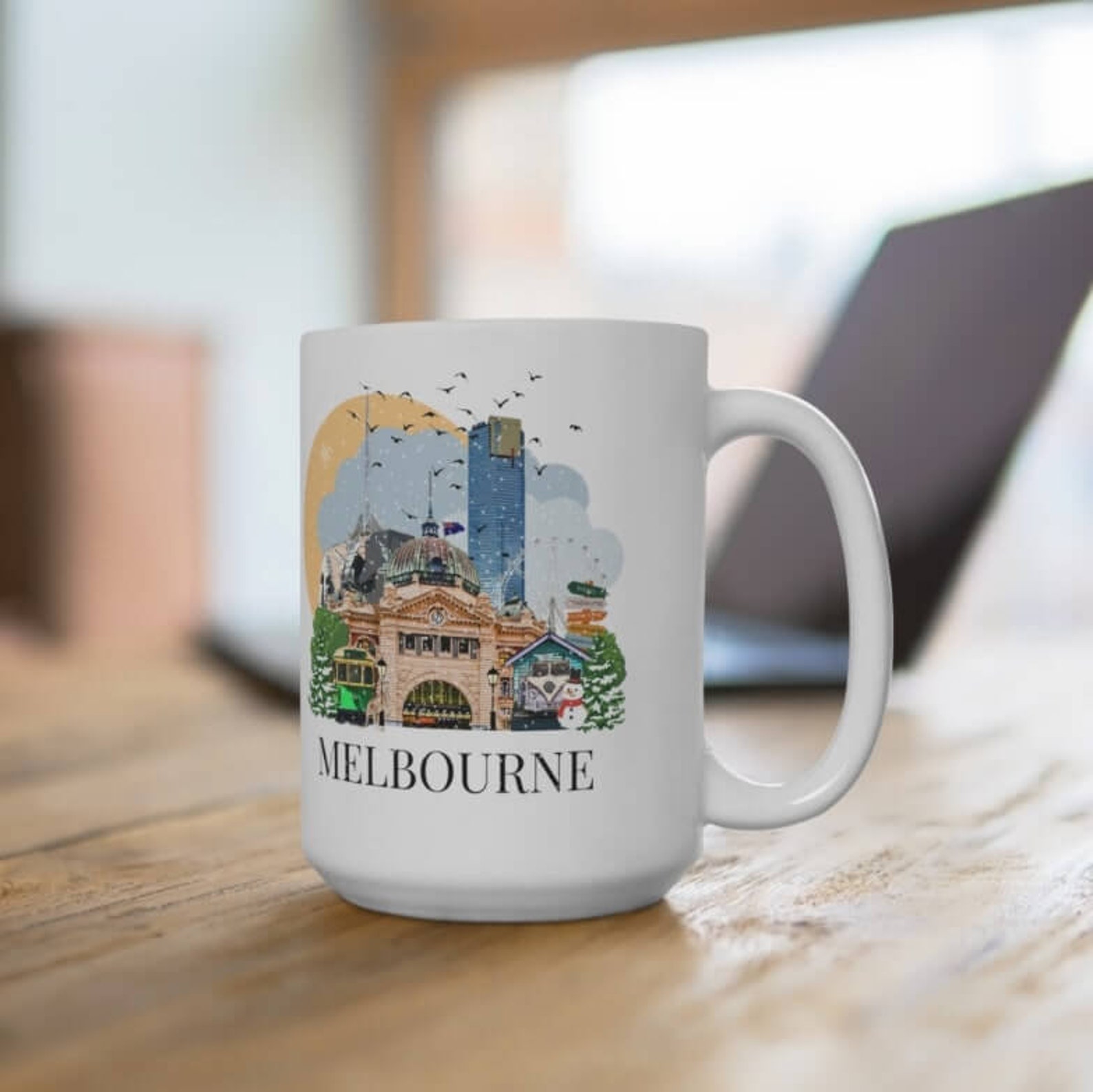 Melbourne Coffee Mug, Melbourne Australia Mug, Colourful Melbourne Mug ...