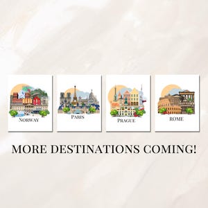 Europe Prints, Europe Landmark Print Pack, Illustrated City Poster Set ...