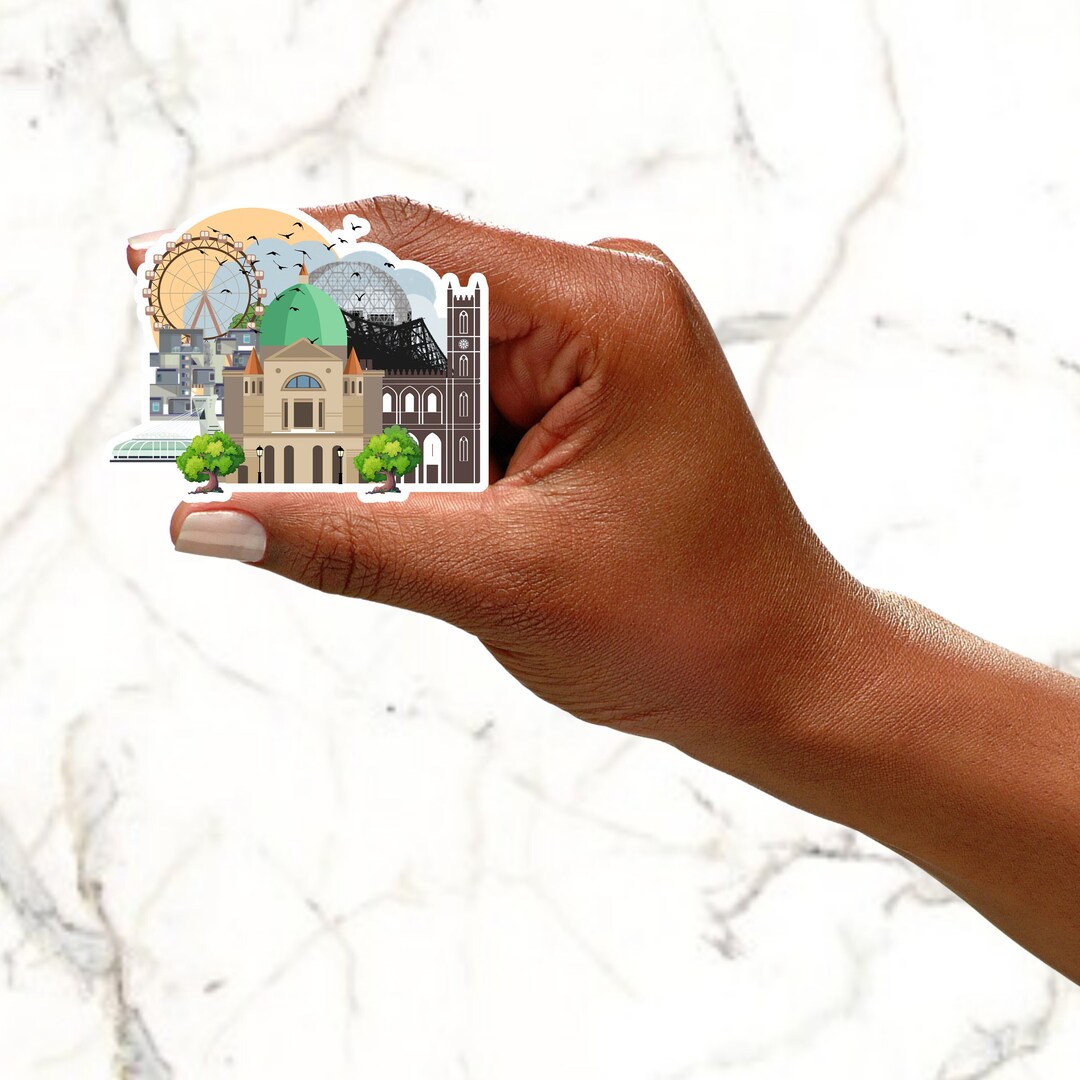 Montreal Sticker, Illustrated Montreal Landmarks Sticker, Montreal ...